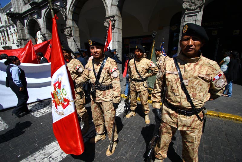 Soldier parade in Peru editorial stock photo. Image of march - 22024808
