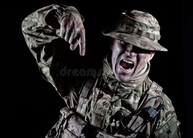 Armed Soldier Pointing With Finger Stock Image - Image of german ...