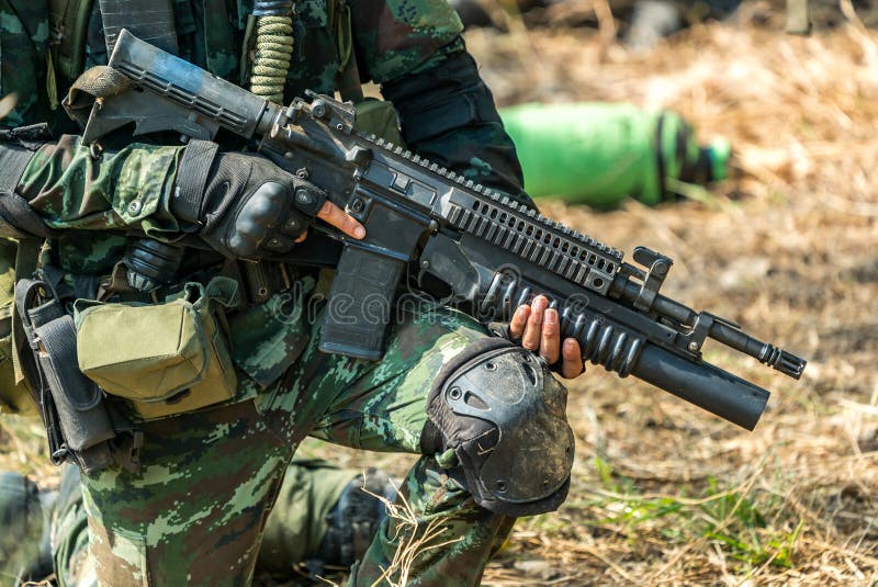 Soldier Ready for War Combat Stock Image - Image of armed, preparation ...