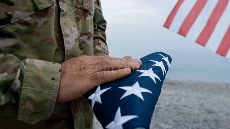 Soldier Protecting the USA Flag Stock Image - Image of patriotic ...