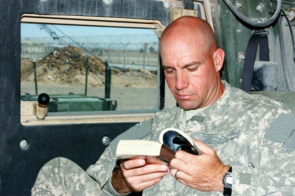 A soldier reading stock photo. Image of military, pages - 19288412