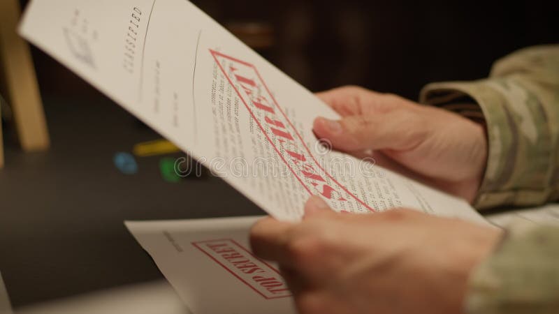 Soldier is Reading Classified Document Stock Footage - Video of ...