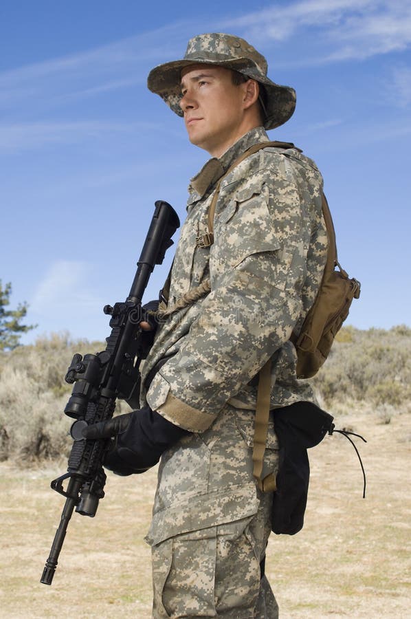 Soldier with Rifle stock photo. Image of patriotism, adult - 29659822