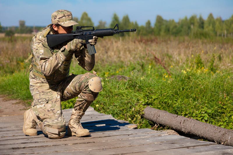 Soldier with a rifle stock image. Image of caucasian - 39541781