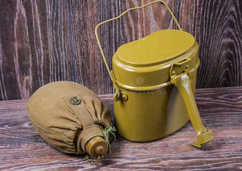 Soldier s flask and pot stock photo. Image of unbreakable - 60074362