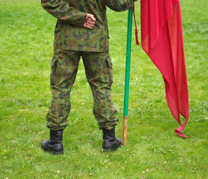 Soldier s legs and flag stock photo. Image of objects - 14245446