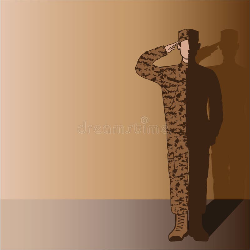 Soldier Saluting stock vector. Illustration of independence - 49276589