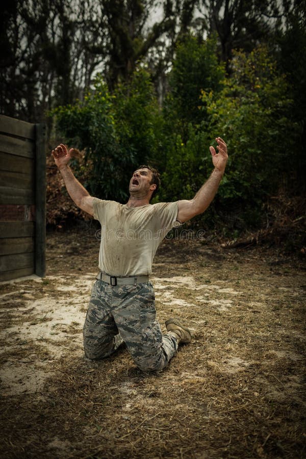 Soldier Screaming during a Chemical Attack Stock Image - Image of fight ...