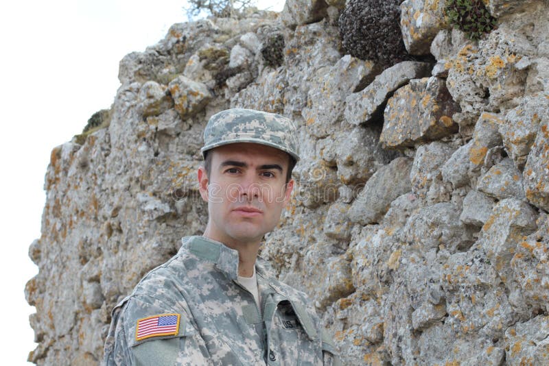 Soldier with a Serious Expression Portrait Stock Image - Image of ...