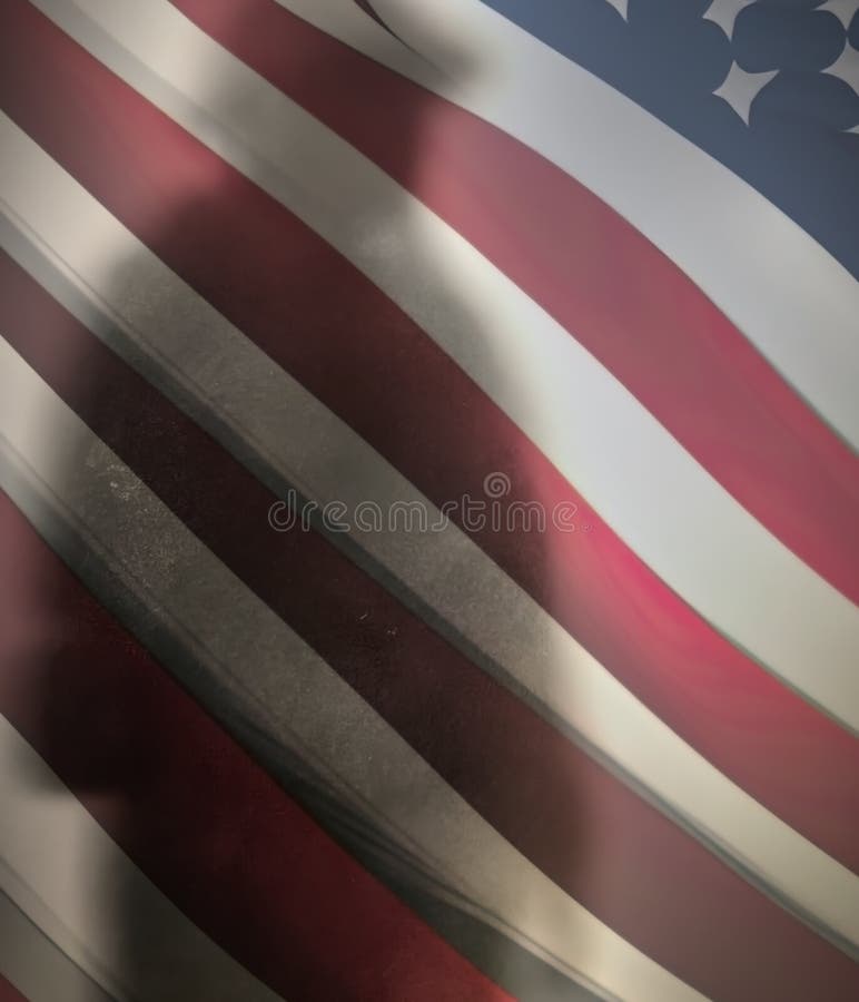 Soldier shadow on flag stock illustration. Illustration of states ...
