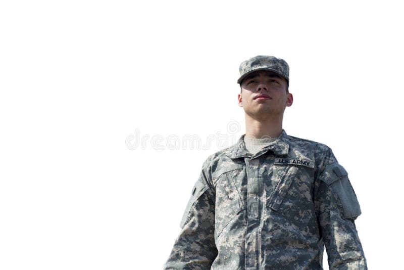 US Army Soldier in Three Positions Isolated on Whi Stock Image - Image ...
