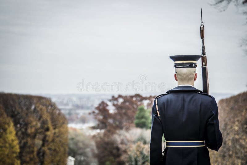 Soldier Standing at Attention Editorial Stock Image - Image of solemn ...