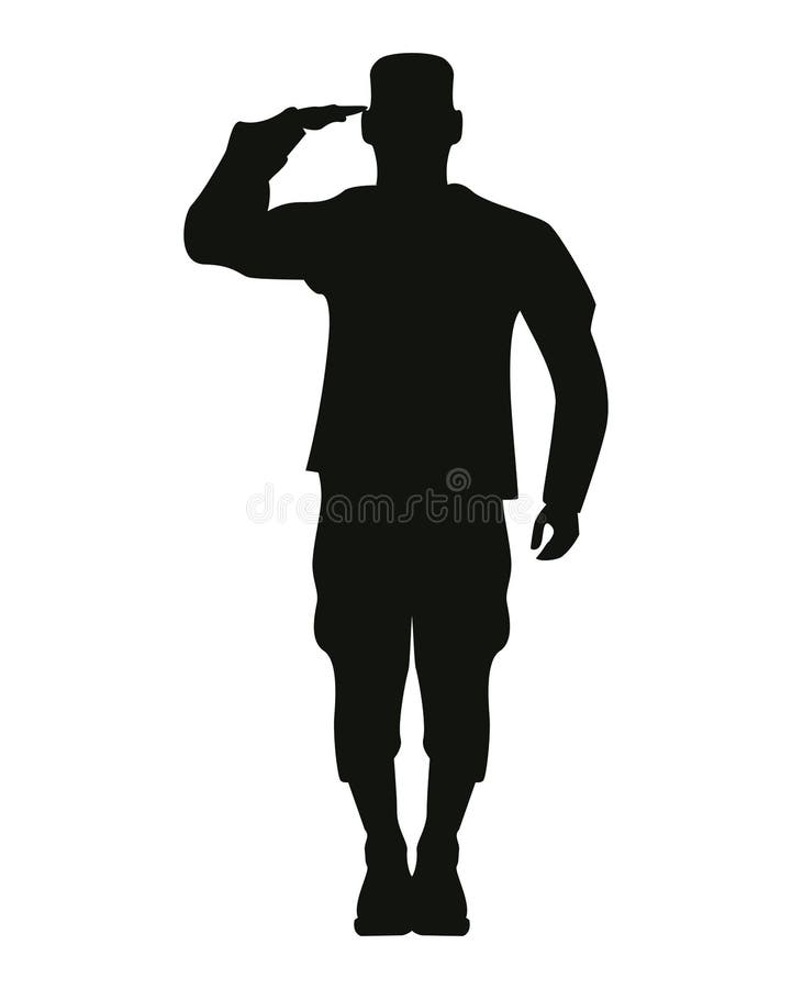 Soldier Standing Silhouette Stock Vector - Illustration of defend ...