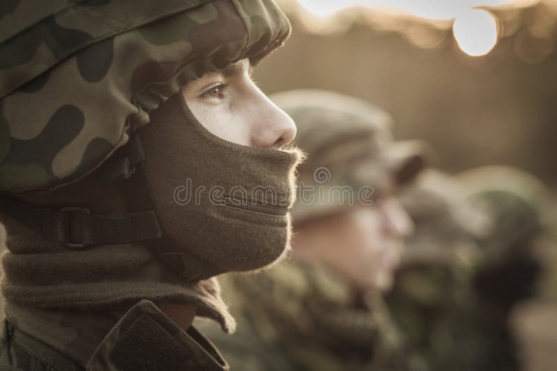 Soldier standing tall stock image. Image of force, rifle - 72664079