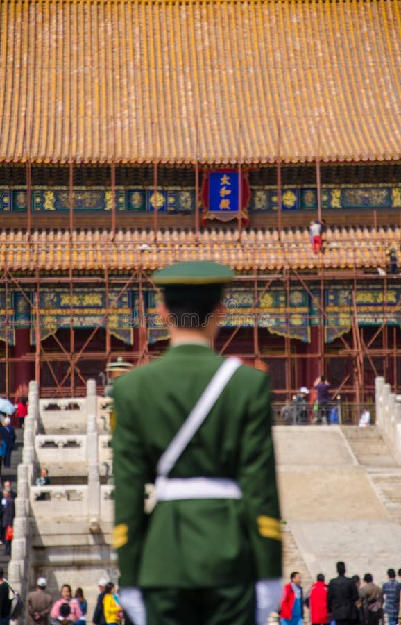 Soldier Stands Guard at Hall of Supreme Harmony,beijing Editorial Stock ...