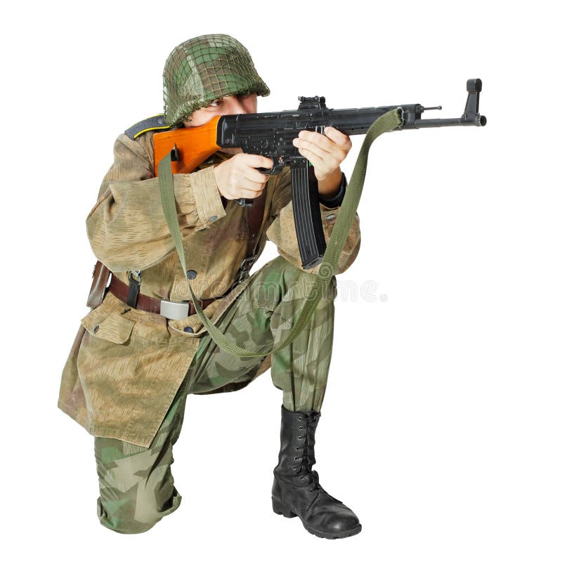 Soldier Submachine Gun Isolated White Background Stock Photos - Free ...