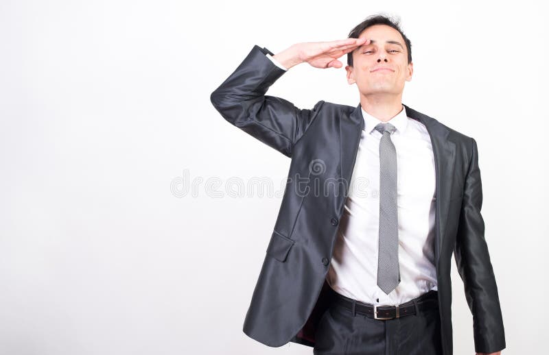 Soldier in suit saluting stock image. Image of white - 178600073