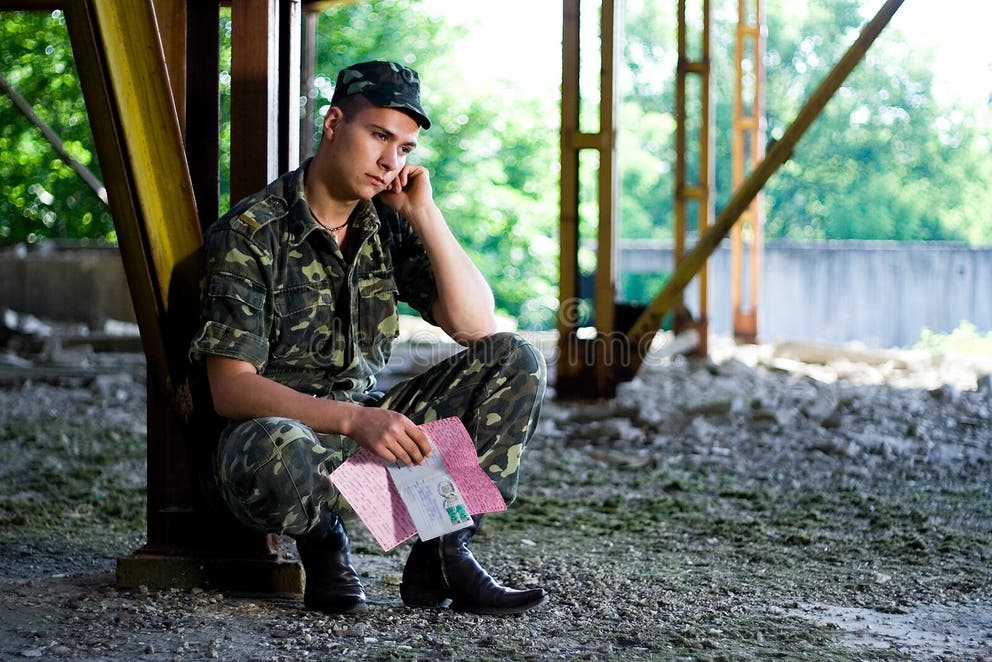 Soldier thinks stock photo. Image of beret, adult, pressure - 3039100