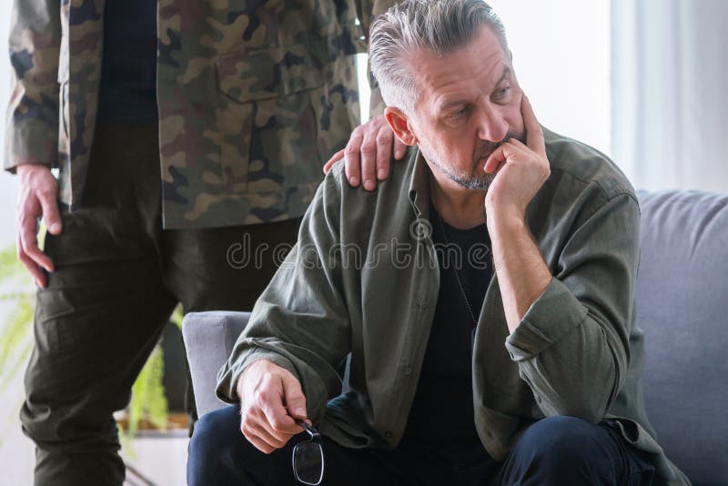 Soldier with trauma stock photo. Image of mental, stress - 199959434