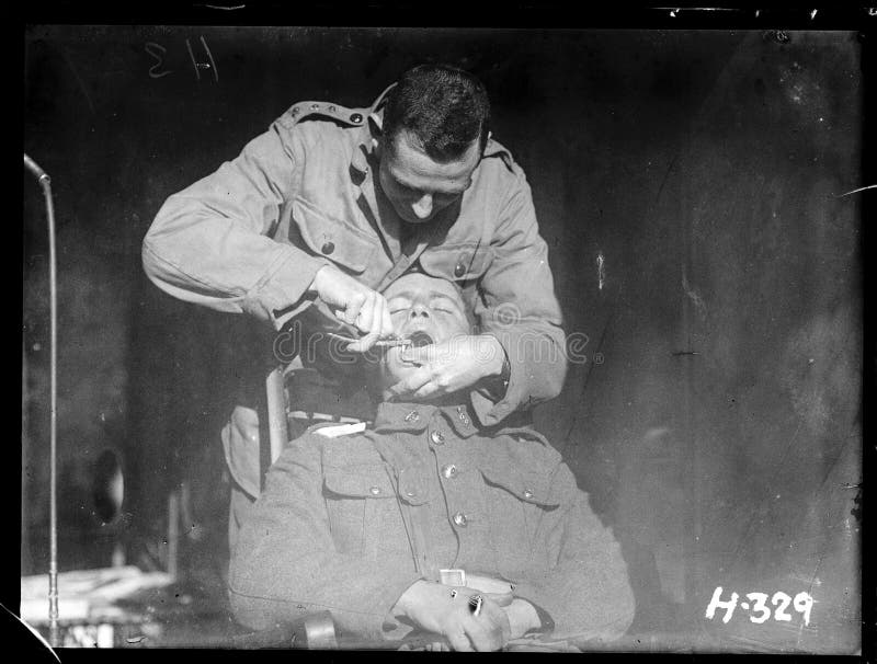 A Soldier Undergoing A Tooth Extraction, World War I Stock Image ...