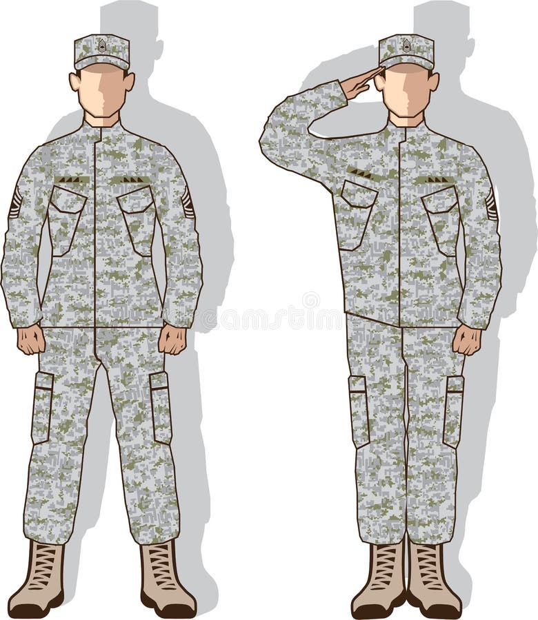Soldier in uniform salute stock vector. Illustration of green - 49276964