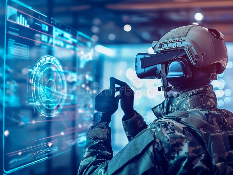 Soldier Using Augmented Reality Interface Stock Photo - Image of ...