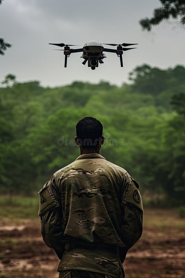 Soldier using drone stock image. Image of forest, outdoors - 289233363
