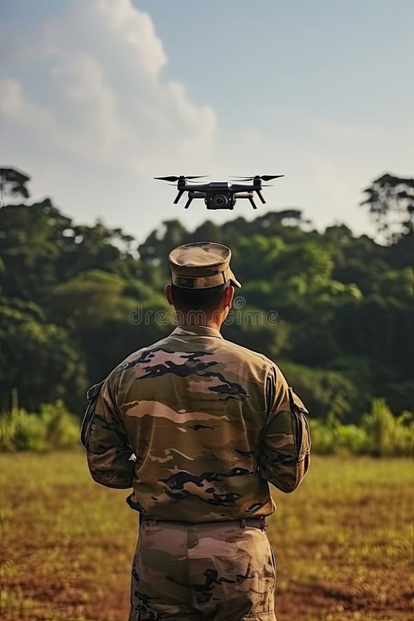 Soldier using drone stock image. Image of forest, outdoors - 289233363