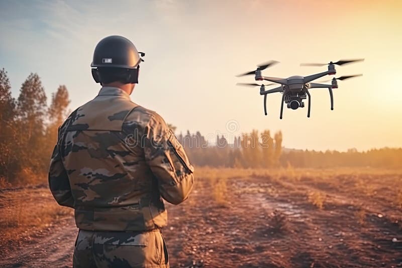 Soldier using drone stock image. Image of standing, soldier - 289233369