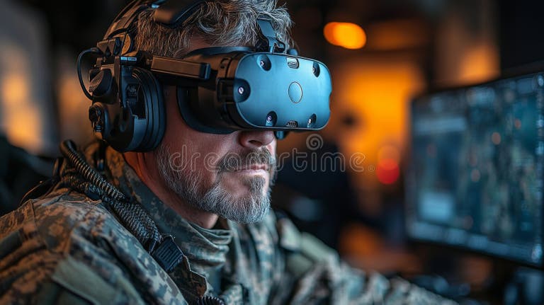 Soldier Using Virtual Reality Technology for Training in a Military ...