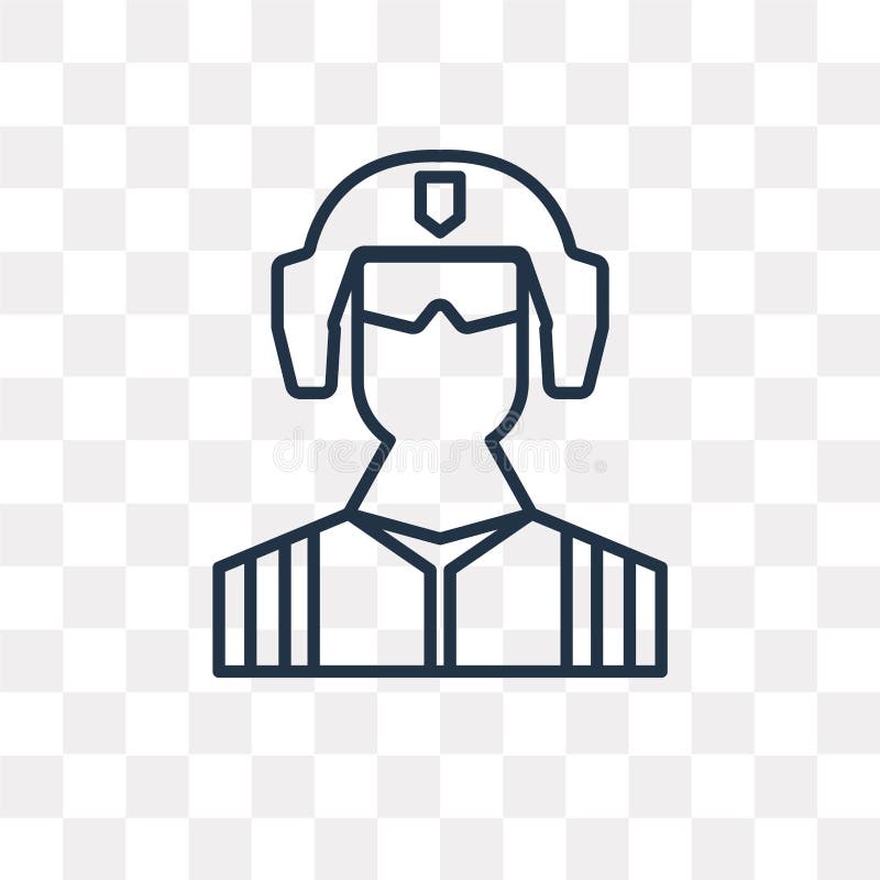 Soldier Vector Icon on Transparent Background, Linear S Stock Vector ...