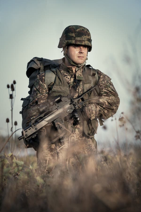 Soldier at War in the Swamp Stock Photo - Image of attack, military ...