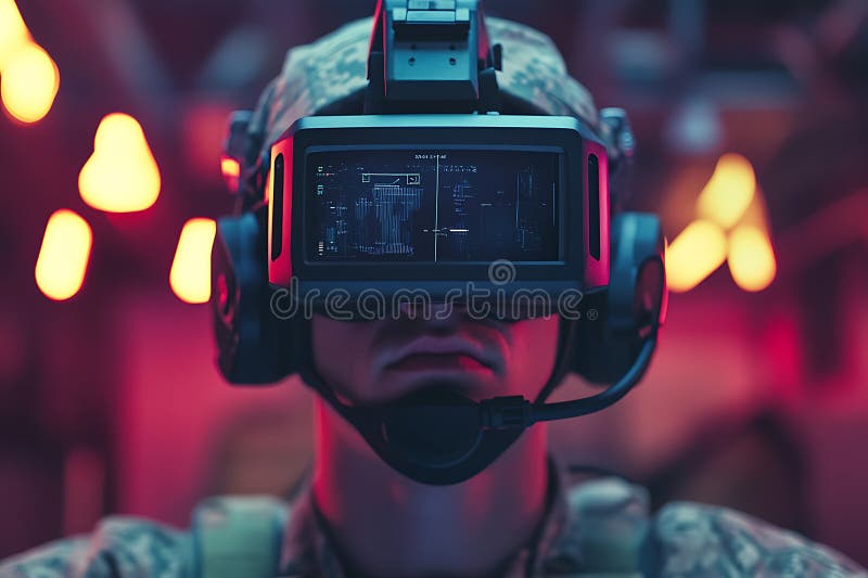 Soldier Wearing Augmented Reality Headset Stock Illustration ...