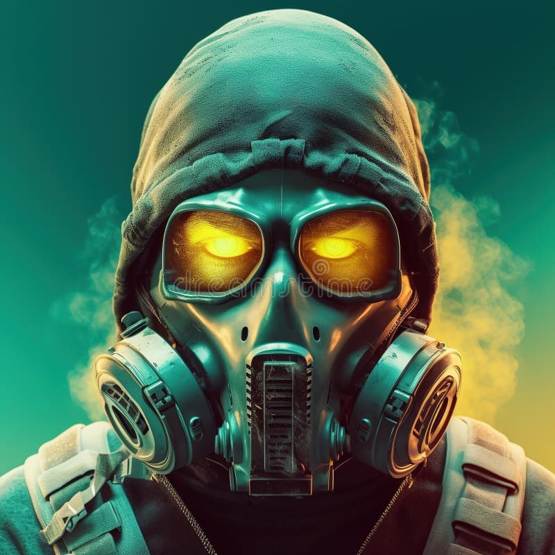 Soldier Wearing a Gas Mask. Generative AI Stock Illustration ...