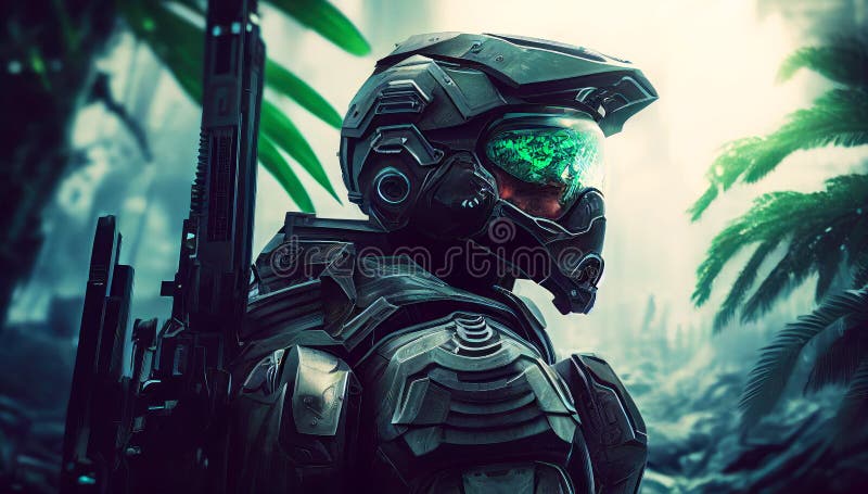 Soldier in the Woods: a High-Tech Warrior Ventures into the Wild. Stock ...