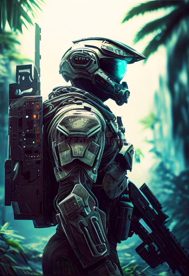 Soldier in the Woods: a High-Tech Warrior Ventures into the Wild. Stock ...