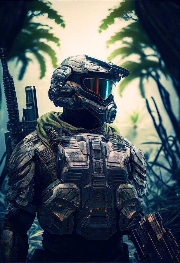 Soldier in the Woods: a High-Tech Warrior Ventures into the Wild. Stock ...