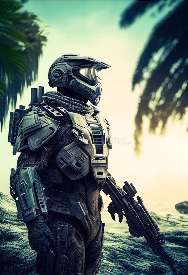 Soldier in the Woods: a High-Tech Warrior Ventures into the Wild. Stock ...