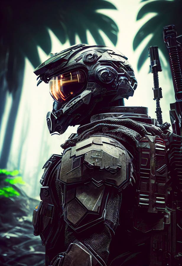 Soldier in the Woods: a High-Tech Warrior Ventures into the Wild. Stock ...