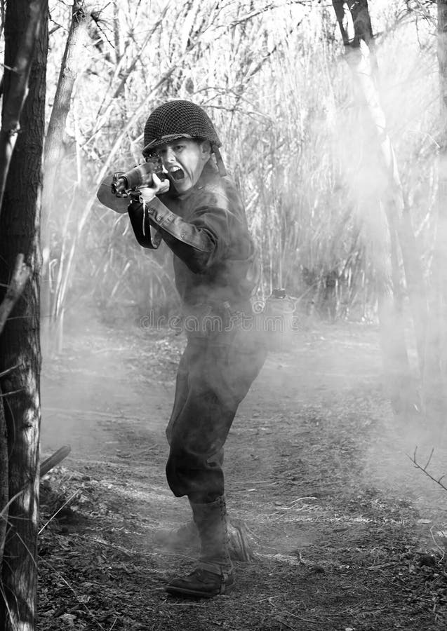 Man Firing Pistol stock image. Image of discharged, activities - 3792363