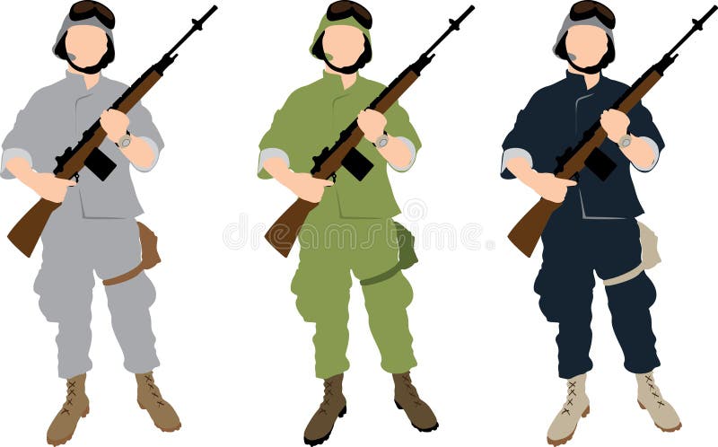 Soldier Types and Class Cliparts Icons Stock Vector - Illustration of ...