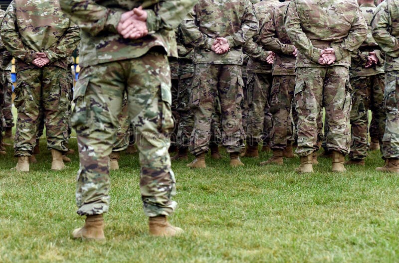 Soldiers from the Back. Troops, Army, Military Men Stock Image - Image ...