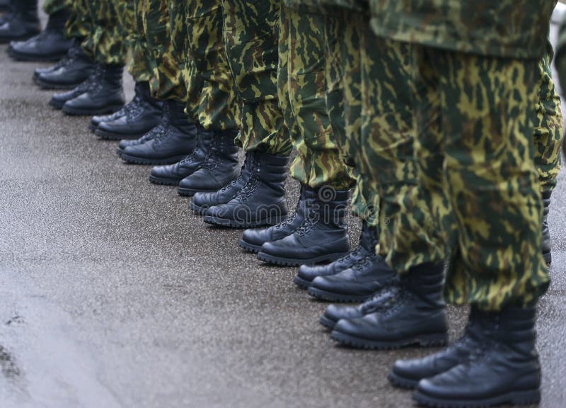 Soldier Standing At Parade Rest Stock Image - Image of standing, forces ...