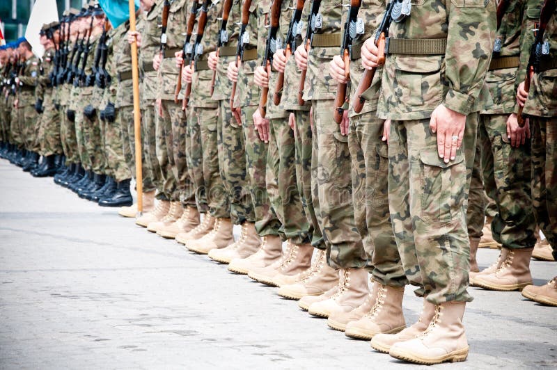 Soldiers during the drill stock image. Image of army - 20815629