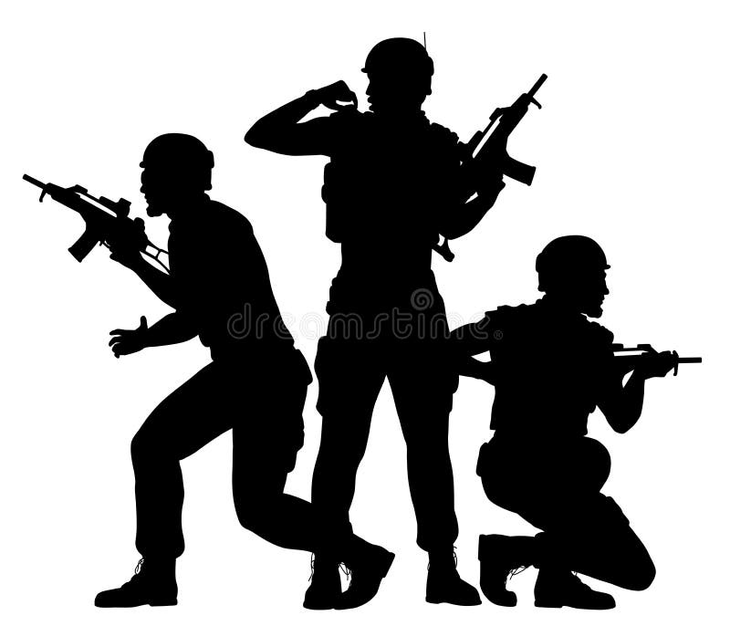 Soldiers fighting together stock vector. Illustration of weapons - 90720659