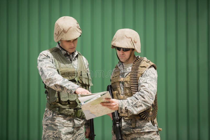 Soldiers Having Discussion Over Map Stock Photo - Image of forces ...