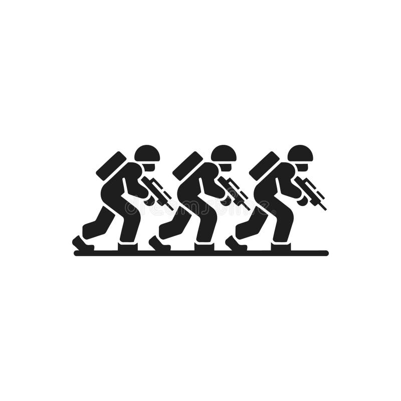 Soldiers Marching Icon stock vector. Illustration of icon - 361856985