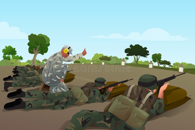 Soldiers in Military Training Stock Vector - Illustration of patriots ...
