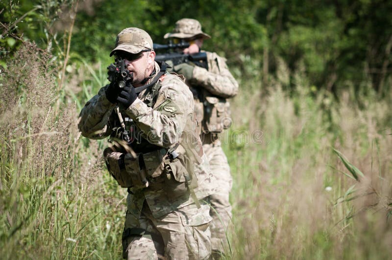 US soldiers on patrol stock photo. Image of infantry - 21480932