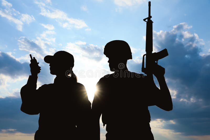 Soldiers in Patrolling Outdoors. Military Service Stock Image - Image ...